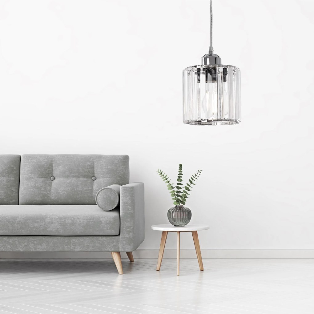 Toolight - Stropní křišťálové svítidlo 1xE27 60W APP508-1CP, chromová, OSW-08549