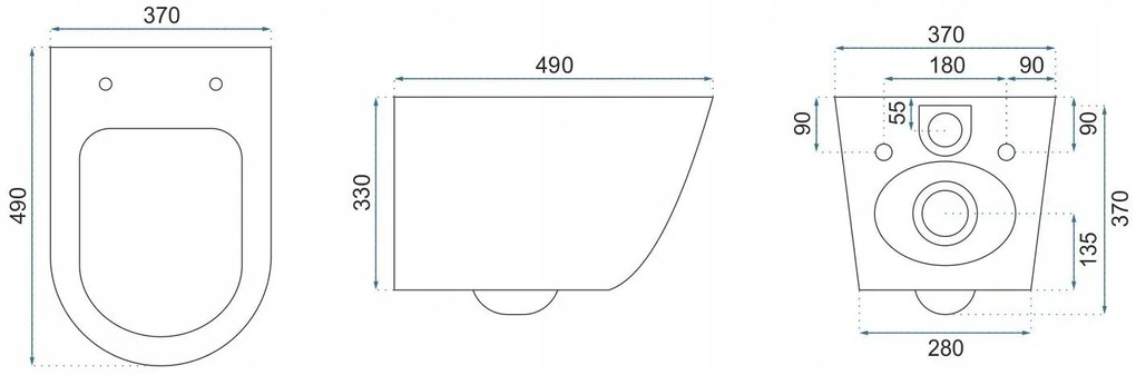Závěsná WC mísa se SoftClose sedátkem REA CARLO FLAT, bílá/zlatá kartáčovaná