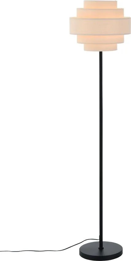 Matně černá/béžová látková stojací lampa (výška 145 cm) Miguel – Ellos Home