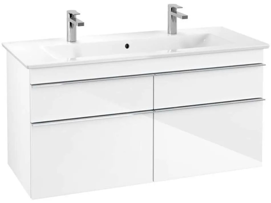 Villeroy & Boch Venticello - Umyvadlová skříňka, 115x59x50 cm, 4 zásuvky, Glosy White A92901DH