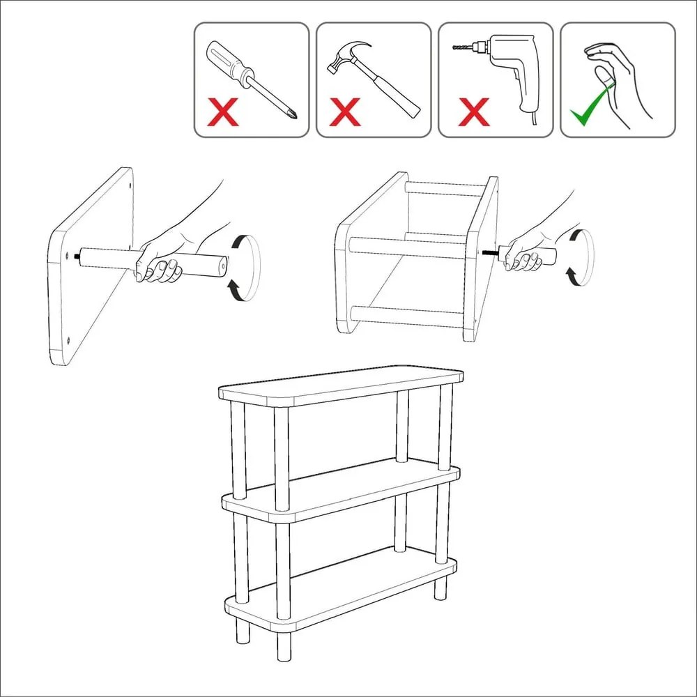 Knihovna v dekoru borovice v přírodní barvě 80x75 cm Step – Kalune Design