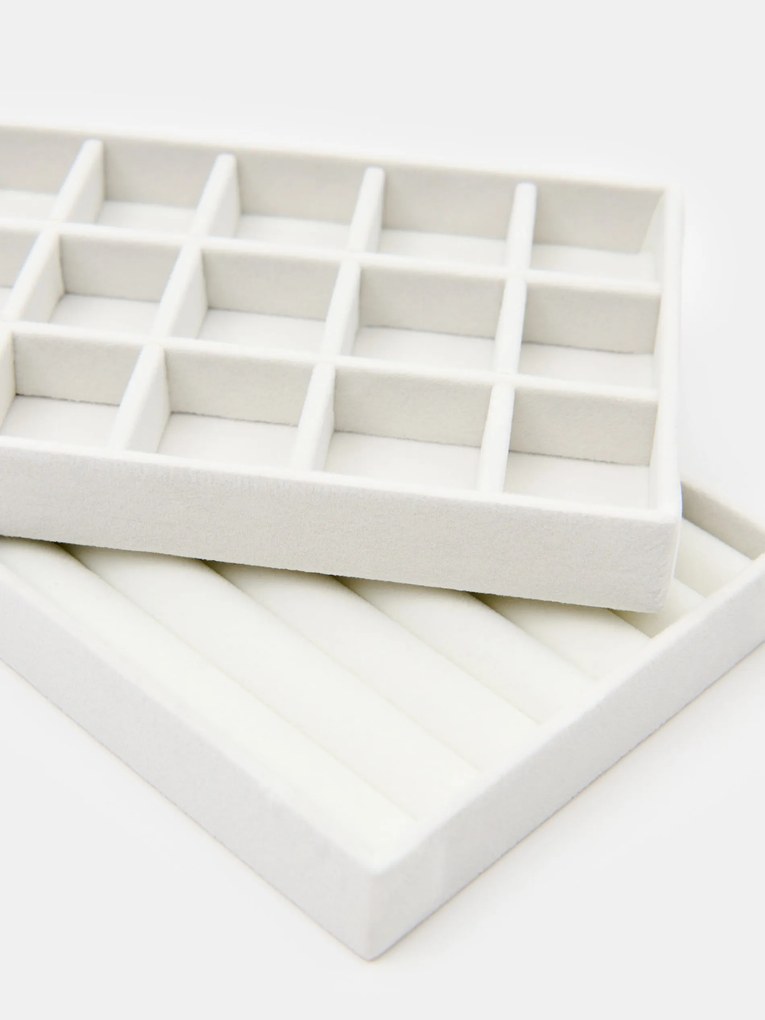 Sinsay - Sada organizérů na šperky 2 pack - krémová