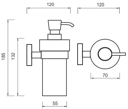 Nástěnný dávkovač tekutého mýdla, pumpička plast NIMCO UNIX UN 13031W-26