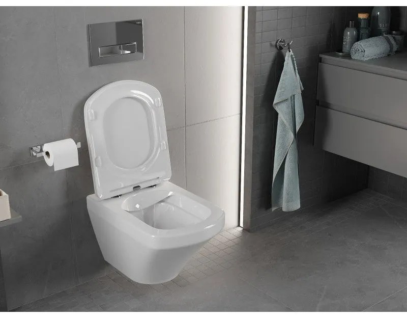 Mexen Vito, závěsné WC Rimless 54,5 x 37 cm s pomalu padajícím sedátkem z duroplastu, bílá, 30174000