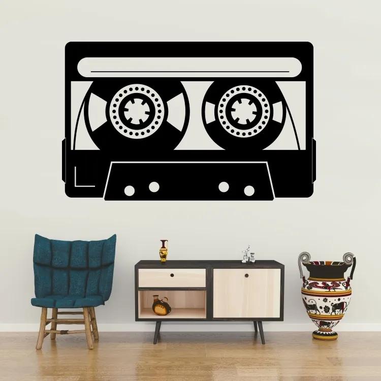 Retro audio kazeta - vinylová samolepka na zeď 100x62cm