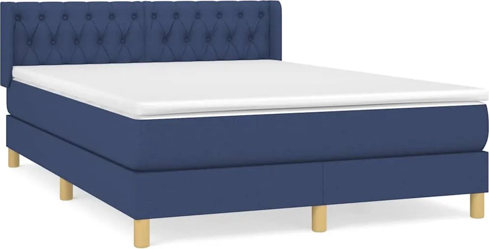 Box spring postel s matrací modrá 140x200 cm textil 3130519