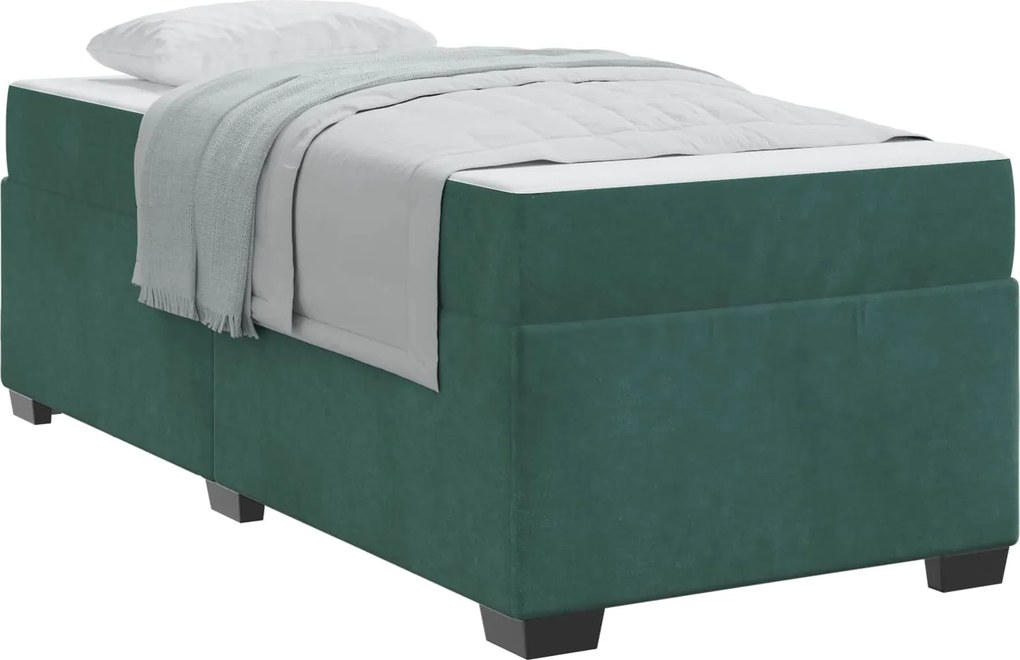 Rám postele s matrací Tmavě zelená 90 x 190 cm textil 3399263
