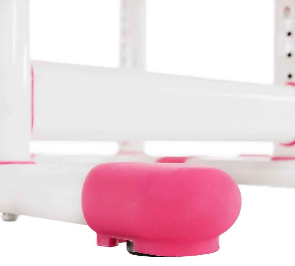 Rostoucí psací stůl a židle Creativ růžová/bílá