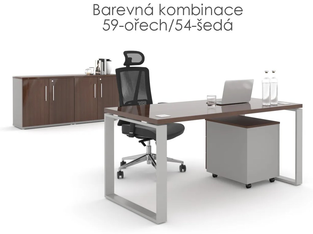 Kancelářský opěrný stůl EPIC, 120/140/160/180cm, kovová podnož U