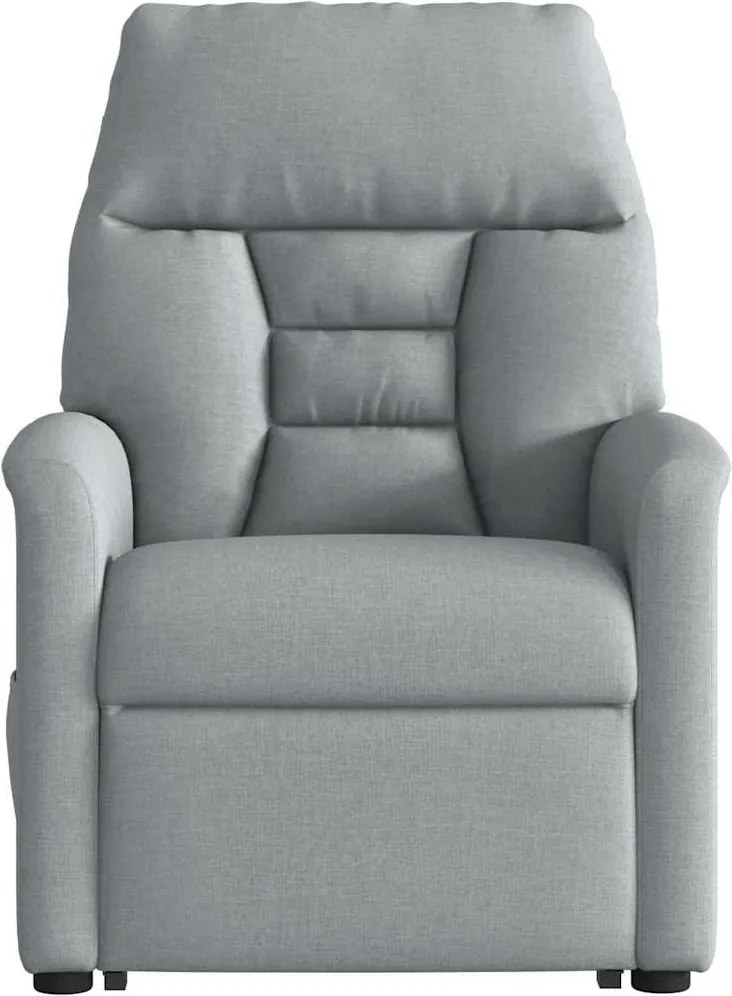 Zvedací masážní polohovací křeslo světle šedé textil 3303042