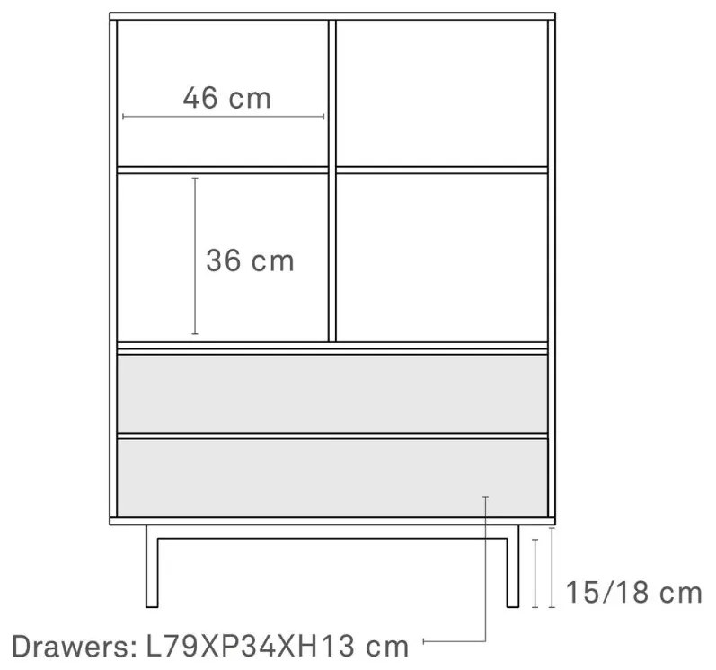 Černá dřevěná komoda Teulat Sierra 97 x 45 cm