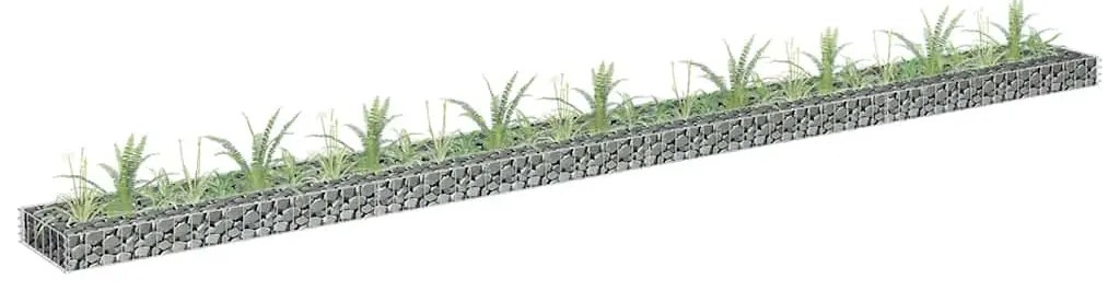Gabionový vyvýšený záhon pozinkovaná ocel 360 x 30 x 10 cm 145640
