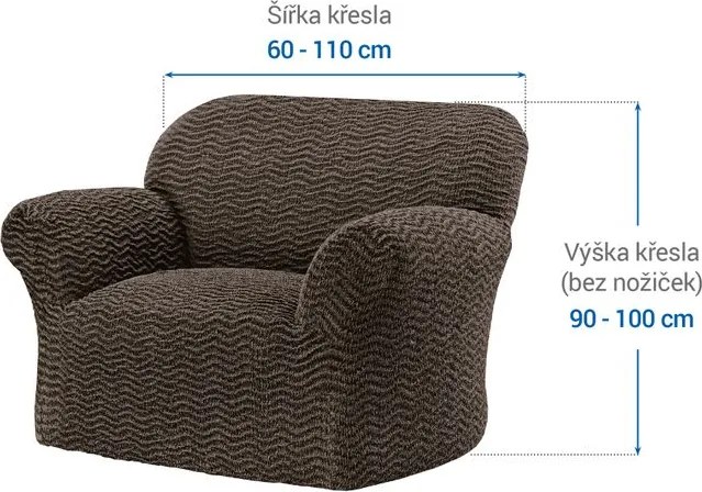 Bielastické potahy CRISTINA oříšková křeslo (š. 60 - 110 cm)
