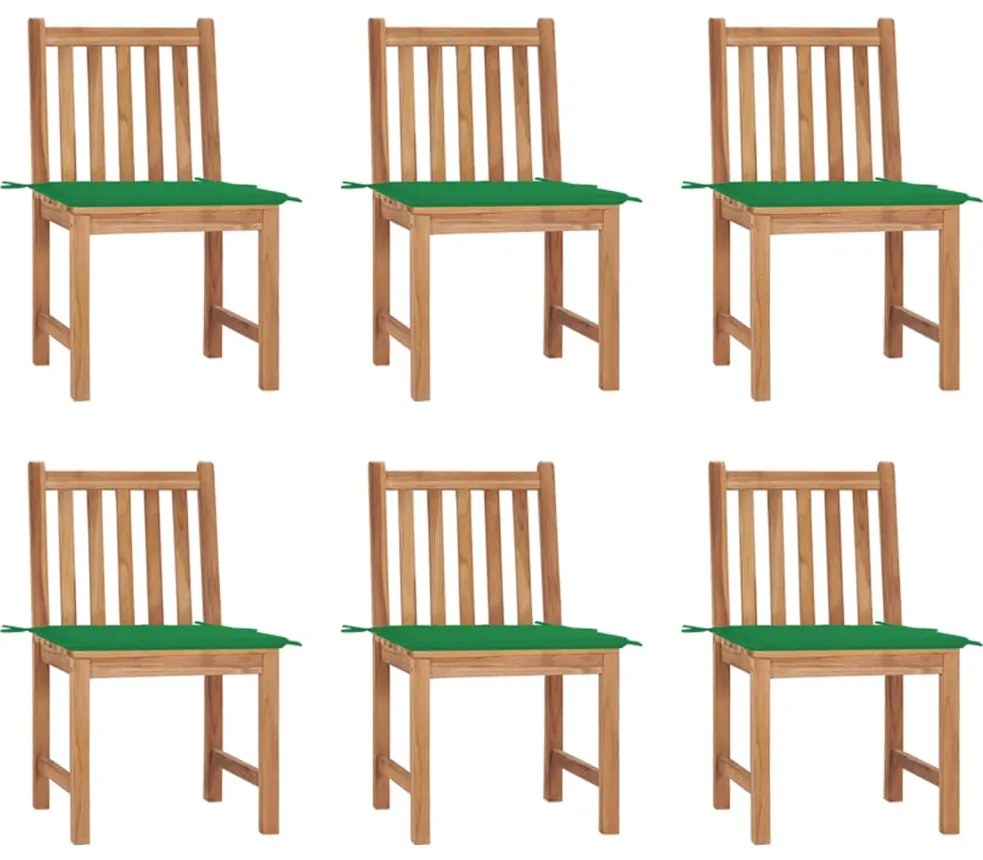 Zahradní židle 6 ks s poduškami masivní teak 3073120