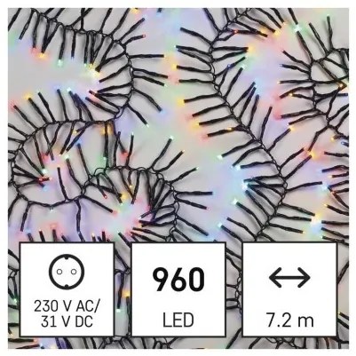 LED vánoční řetěz Hedge s programy 7,2 m barevný