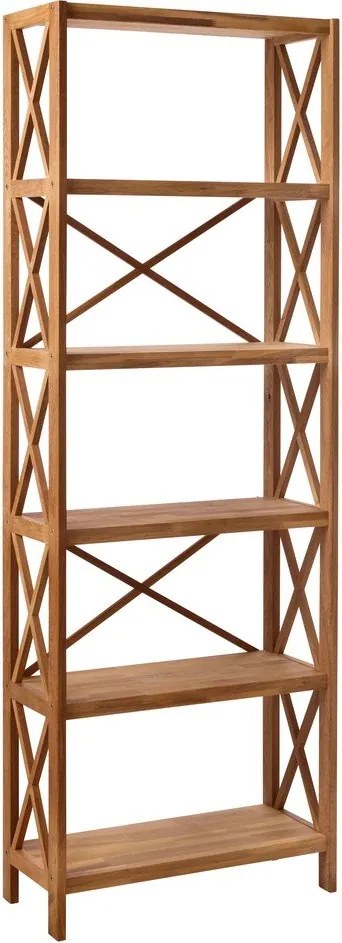 Regál z dubového dřeva v přírodní barvě 70x198 cm X-Shelf – Unique Furniture