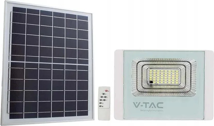 Solární halogenový Led zářič 20W s dálkovým ovládáním, neutrální bílé světlo V-tac