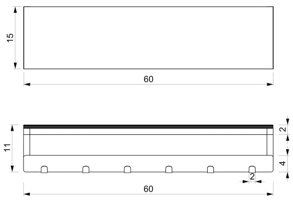 Nástěnný věšák na ručníky s policí 10x60 cm bílá