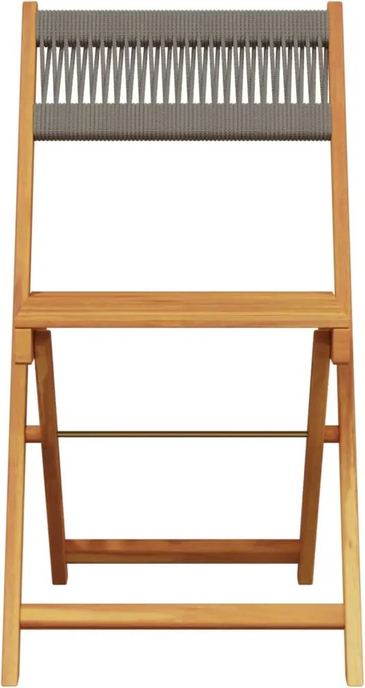 5dílný zahradní jídelní set šedý polypropylen a masivní dřevo 3281770