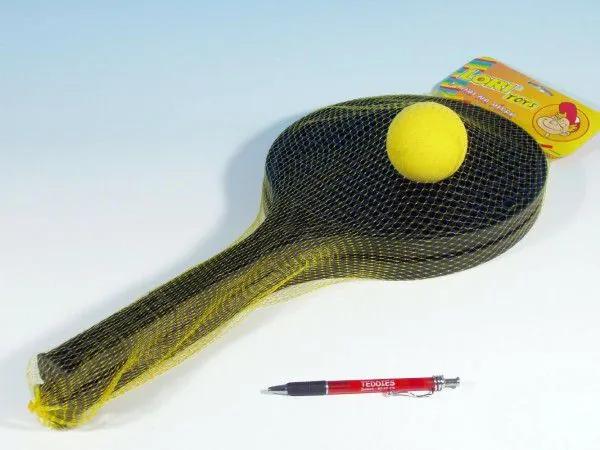 Soft tenis plast černý+míček v síťce