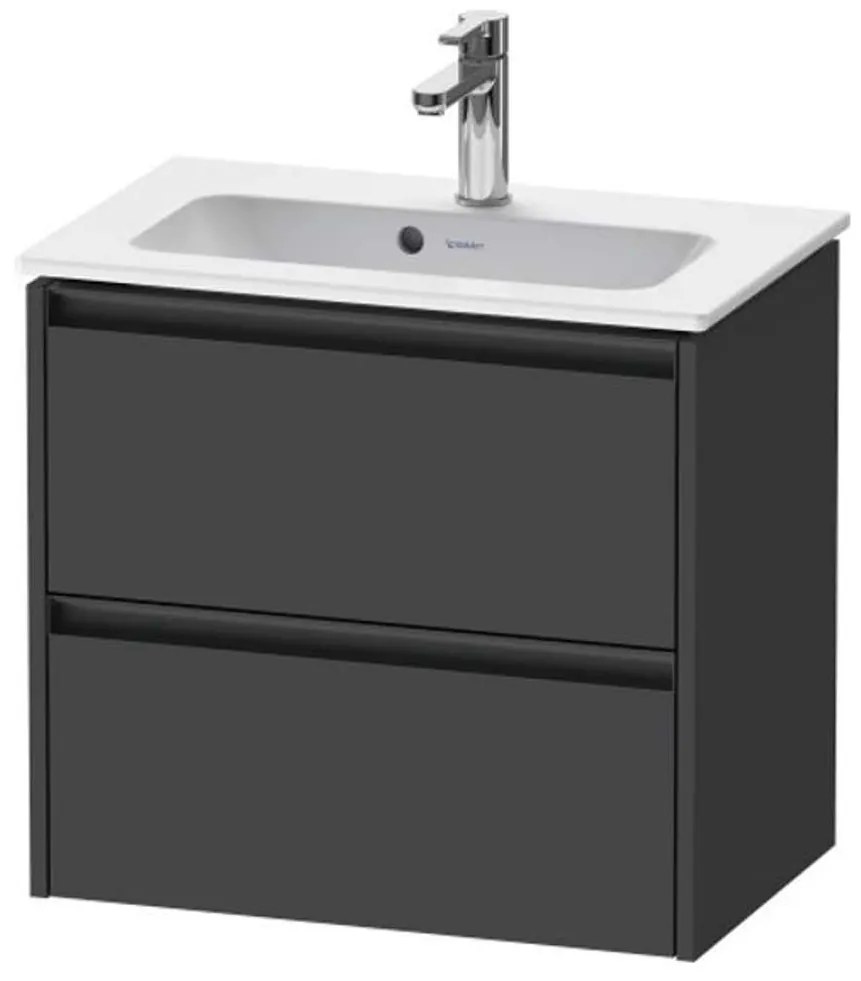 Duravit Ketho.2 - Umyvadlová skříňka 55x61x39 cm, 2 zásuvky, grafit mat K25255049490000