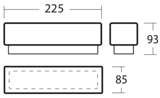 Osmont Flora 1, nástěnné/stropní svítidlo v obdélníkovém tvaru, LED 8W 3000K, délka 22,5cm, černá