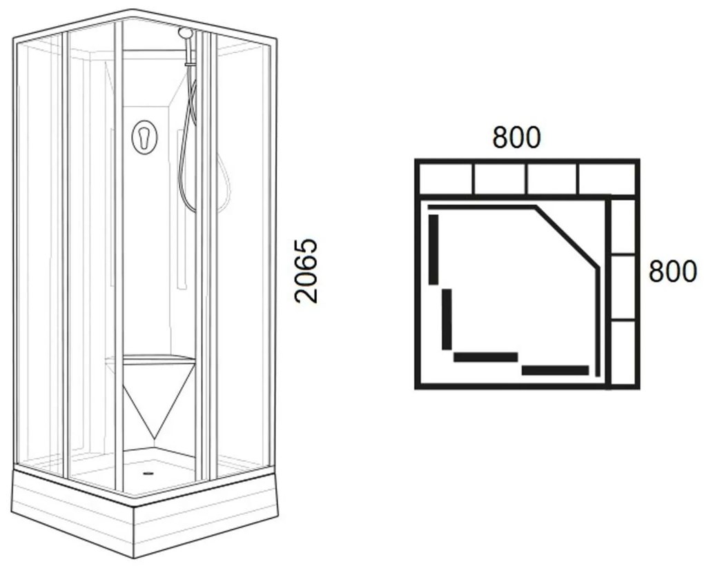 Ravak Supernova - Sprchový box 80x80 cm, s vaničkou a příslušenstvím, bílá/čiré sklo 82644112Z1