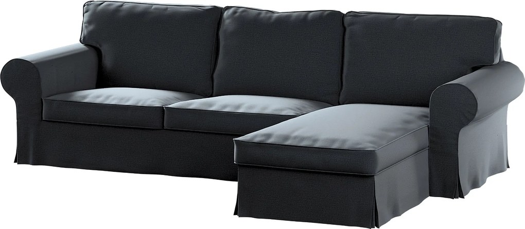 Potah na pohovku IKEA Ektorp 2-místná s lenoškou barva šedá látka sametová