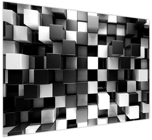 Samolepící fólie Černobílé 3D kostky 200x135cm OK2821A_1AL