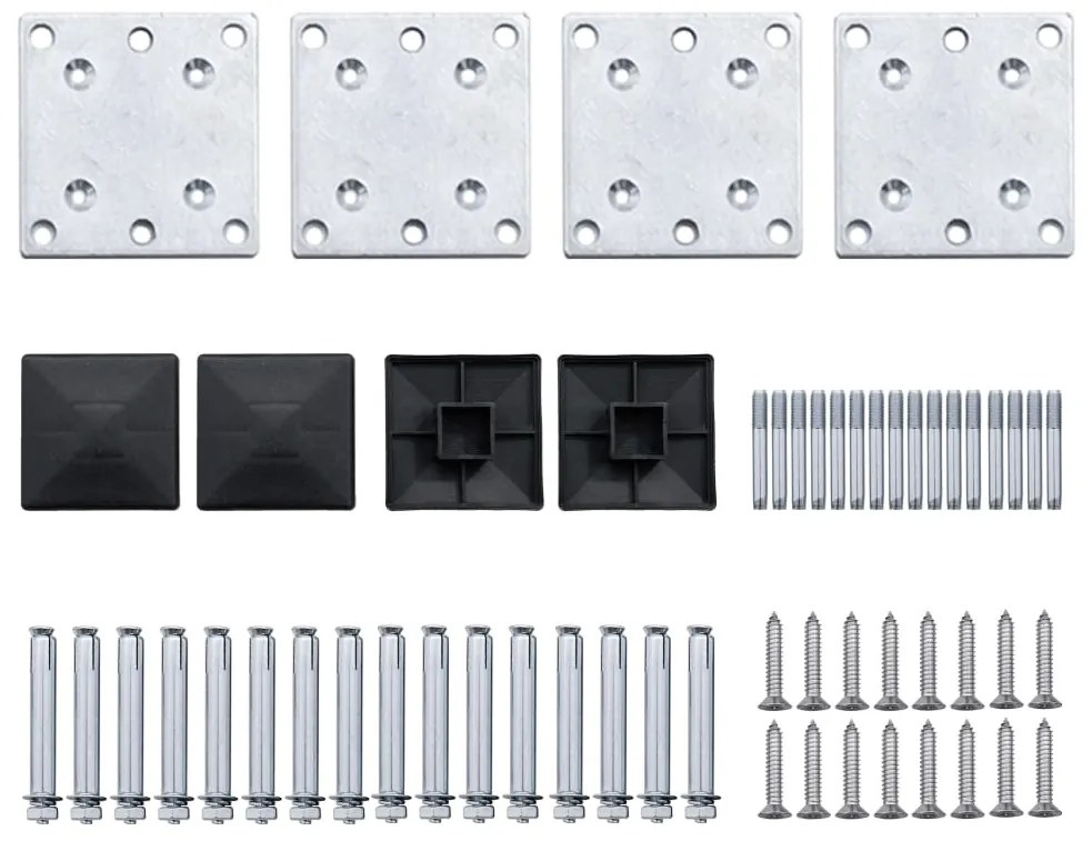 vidaXL Marketos Set plotových dílců WPC 526 x 186 cm černý