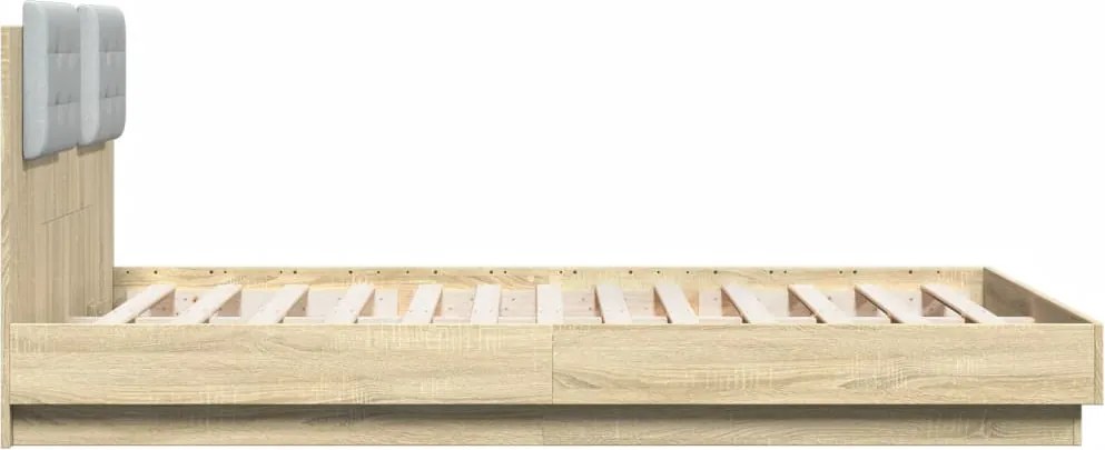 Rám postele s čelem dub sonoma 120 x 200 cm kompozitní dřevo 3209928