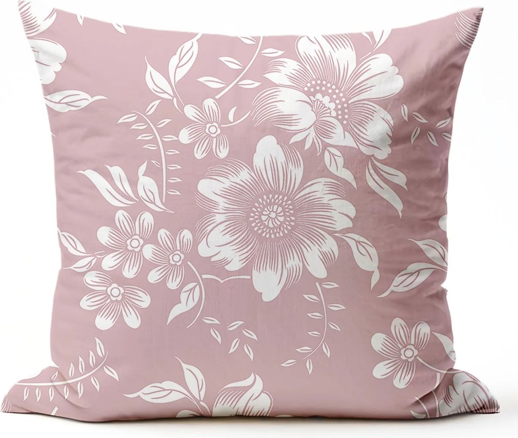 Bavlněný povlak na polštář - Rose růžová Zapínání: knoflík, Velikost polštáře: 45x65