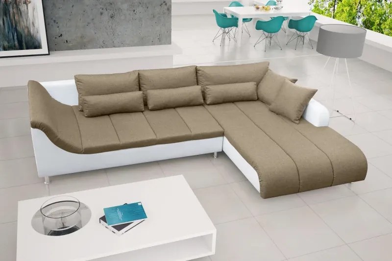 LOFT rohová sedací souprava, levá, bílá/béžová (soft 17/inari 23)