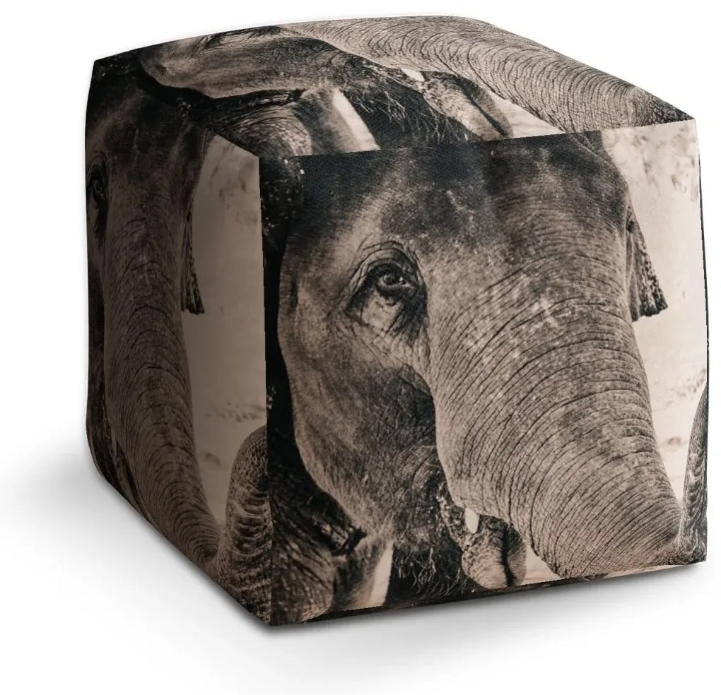 Sablio Taburet Cube Slon: 40x40x40 cm