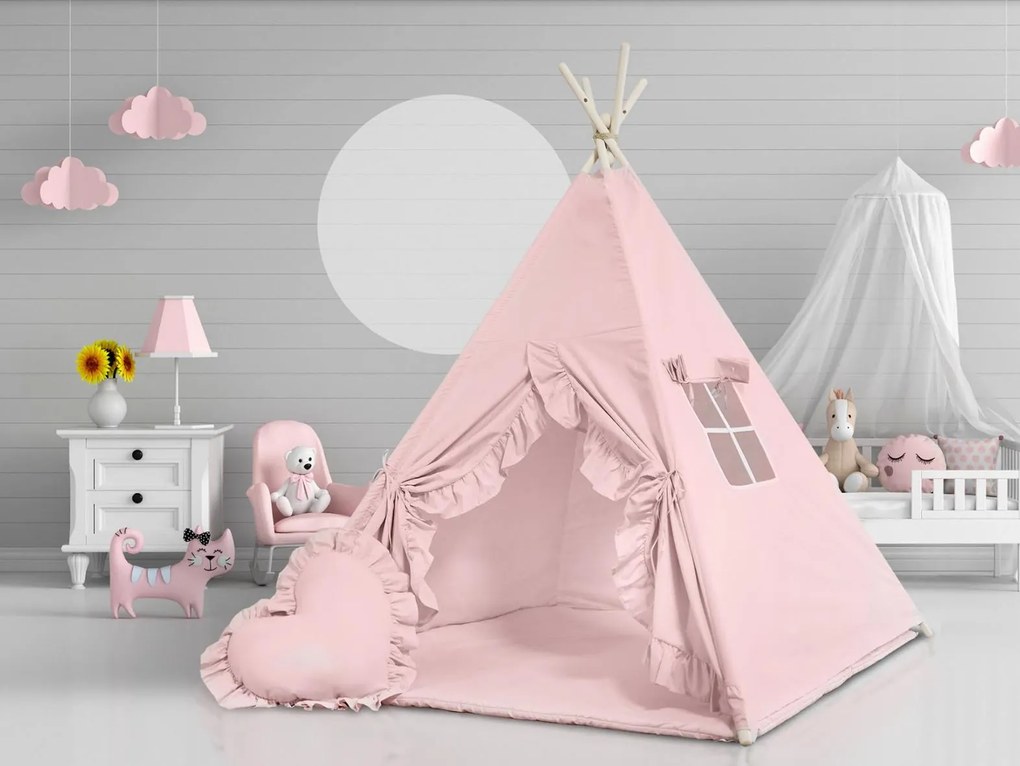 Dětský stan TEEPEE (TÝPÍ) GLAMI RŮŽOVÝ