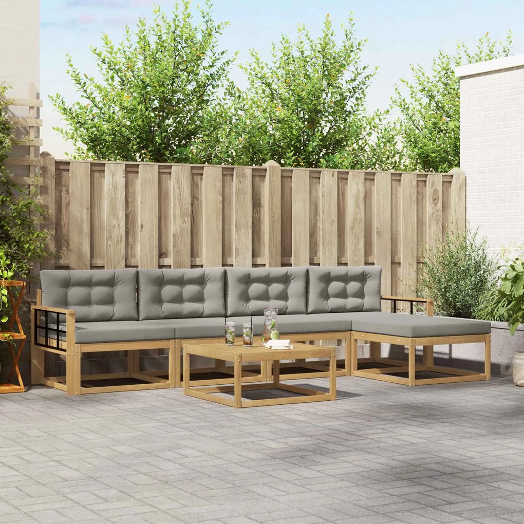 Venkovní pohovková souprava 6 ks Bílá a světlá šedá Polyester 3386350