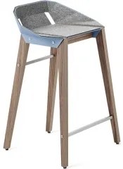 Barová židle Tabanda DIAGO, 62cm, ořechová podnož, plst (RAL5024)
