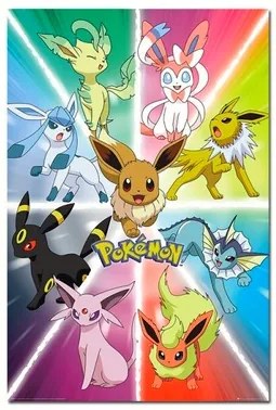 Obraz s motivem Pokémon -  evoluce Eevee Motiv: Pokémon - evoluce Eevee, Rozměry (cm): 40x50 cm