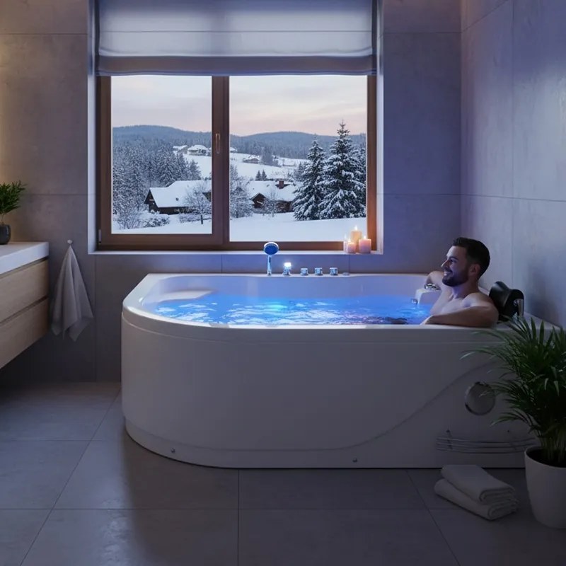 BPS-koupelny Hydromasážní vana HYD-CA631LH 180x120 LEVÁ s ohřevem vody