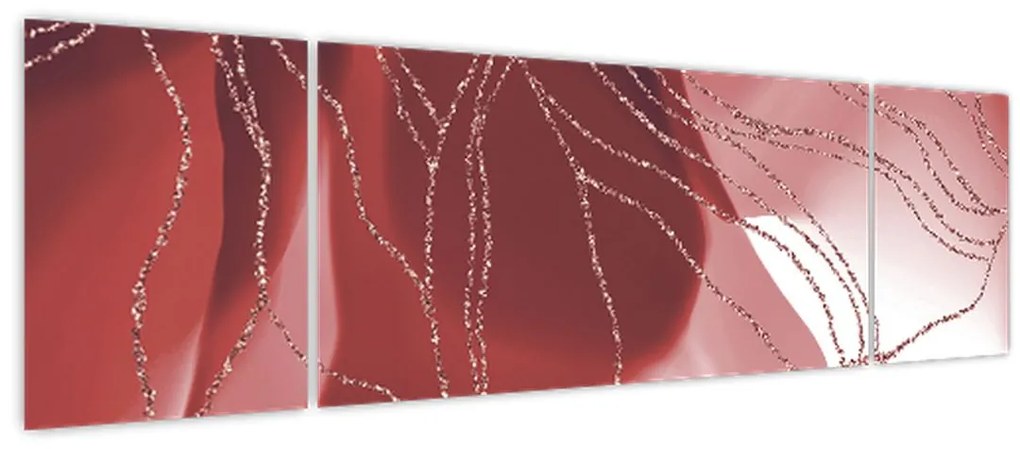 Obraz - Červená abstraktní květina N⁰1 (170x50 cm)