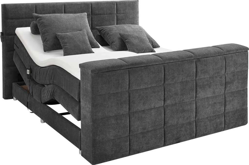 XXXLutz POSTEL BOXSPRING, 180/200 cm, antracitová Carryhome - Manželské postele - 002220044901
