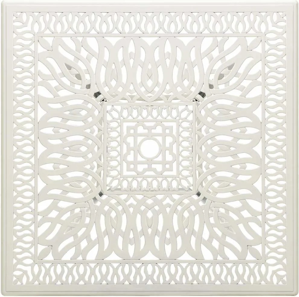 Zahradní stůl bílý 90 x 90 x 73 cm litý hliník 315590