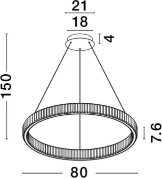 Závěsné LED svítidlo NOVA LUCE AURELIA 47W 3500K 9333076 stmívatelné Triac