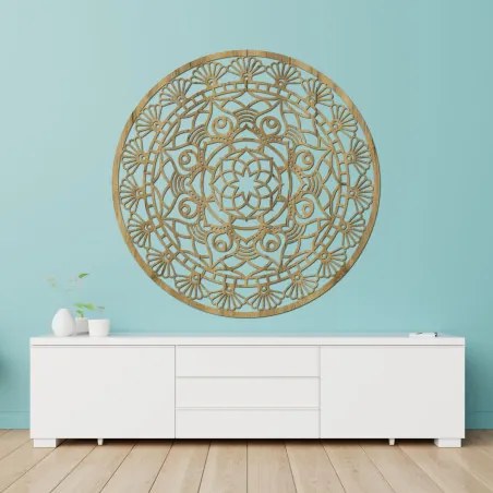 Dřevěná mandala harmonie – Elegantní dekorace na zeď I SENTOP HDF0176