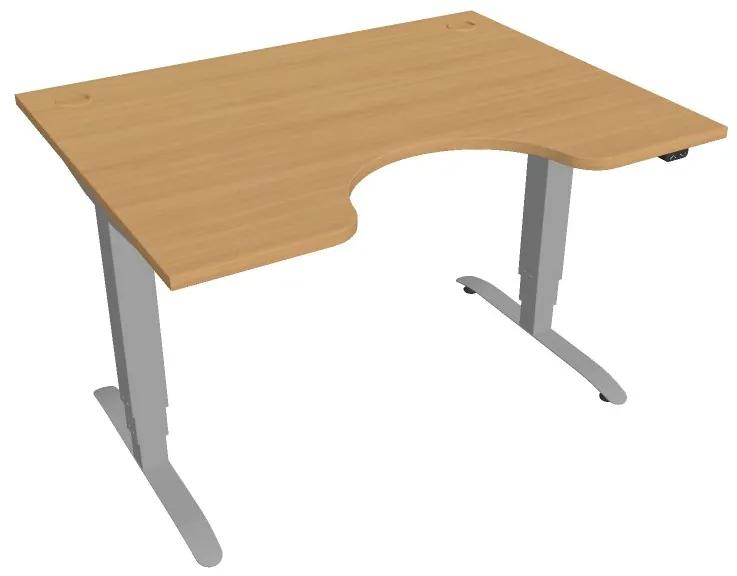 Hobis Motion Elektr. nastavitelný stůl 120x90 - HOBIS ERGO MOTION MSE 3 1200 Dekor stolové desky: buk, Barva kovové podnože: stříbrná