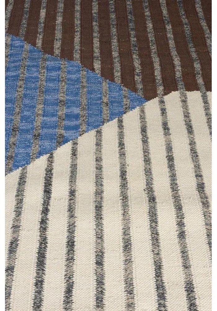 Modrý/hnědý bavlněný koberec 160x230 cm Hampton – Dutchbone
