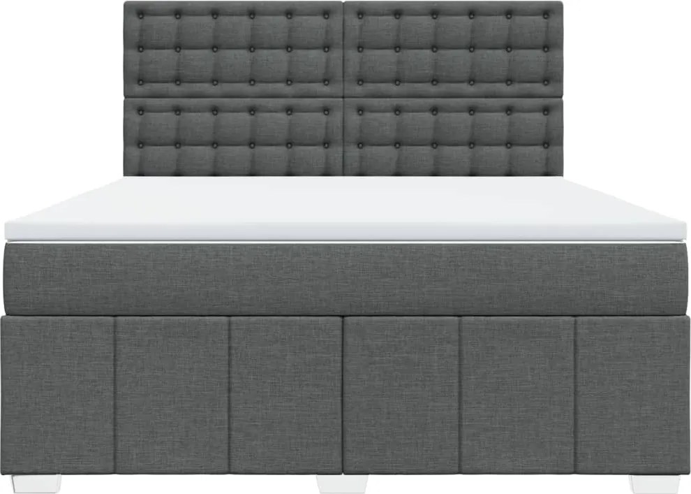 Box spring postel s matrací tmavě šedá 180x200 cm textil 3294062