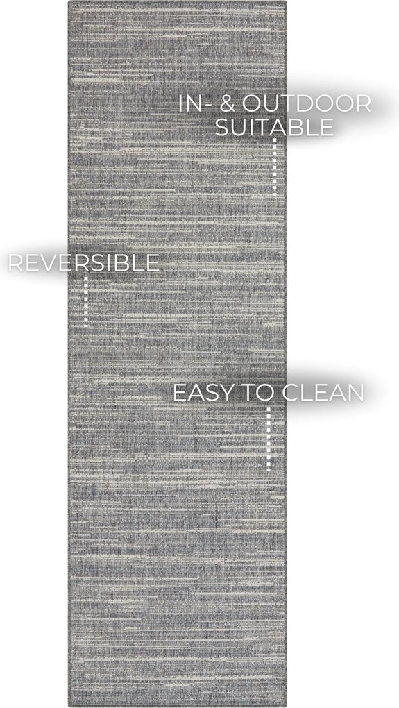 ELLE Decoration, Kusový koberec Gemini 105543 Silver z kolekce Elle – na ven i na doma, 120x170, šedá, chodba / předsíň