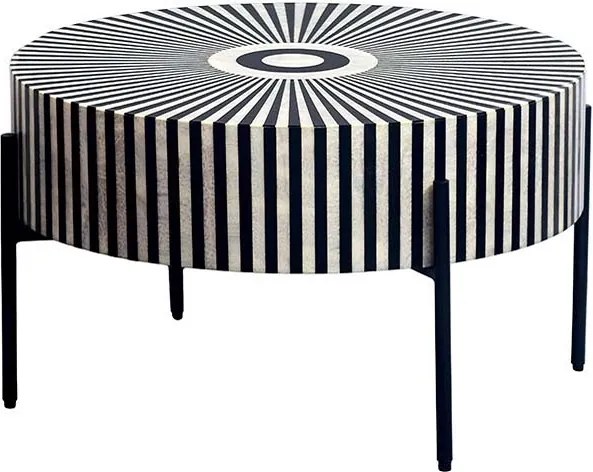Designový konferenční stolek Ilissa 64 cm černo-bílý