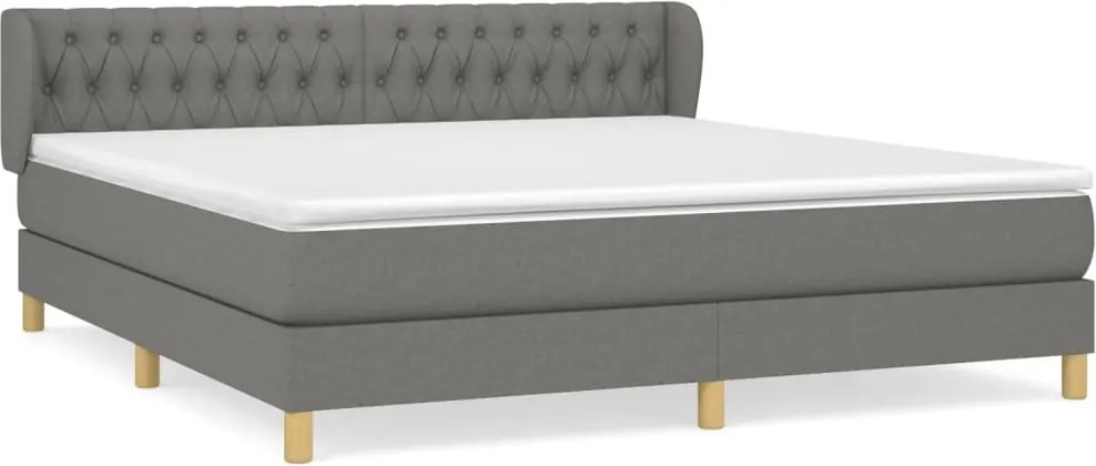 Box spring postel s matrací tmavě šedá 180x200 cm textil 3127062